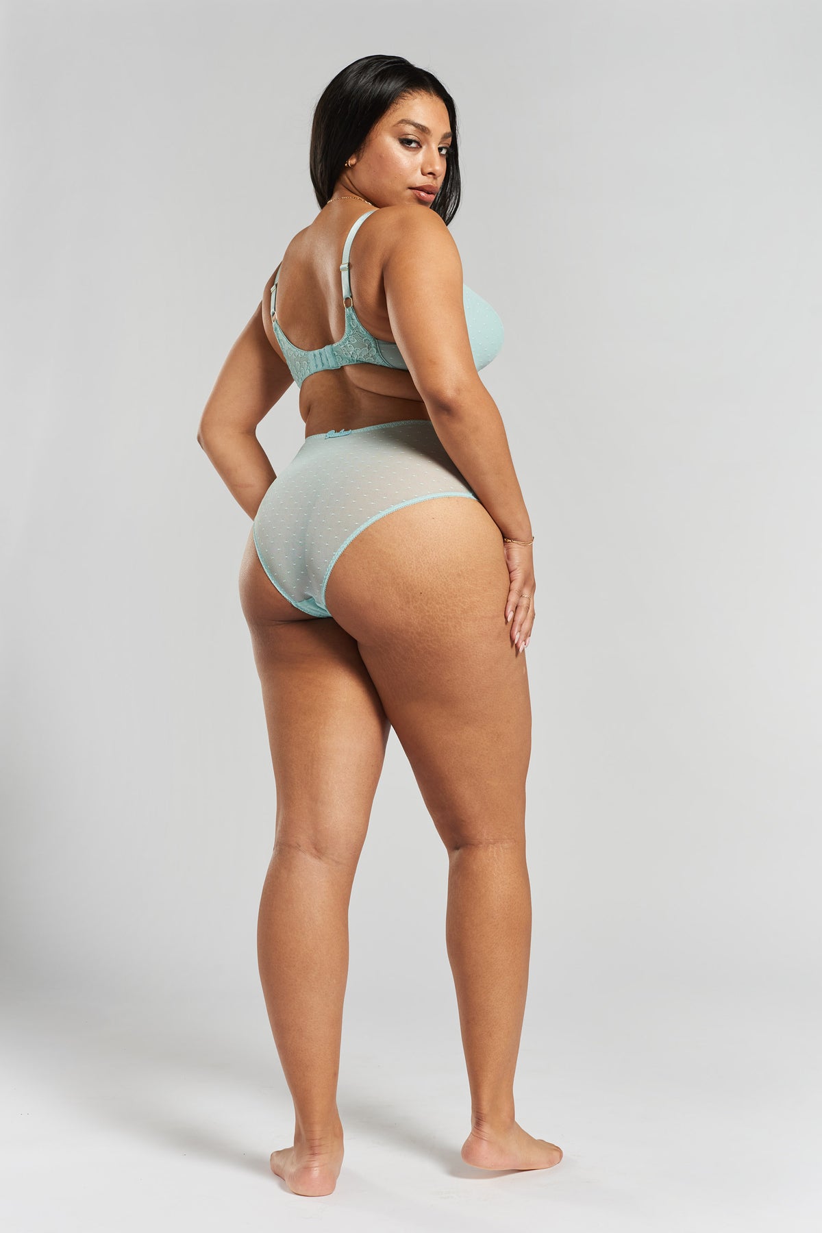 Peachaus high-rise knickers green recycled-lace - Banksia Fjordland Green - Ethical and Sustainable